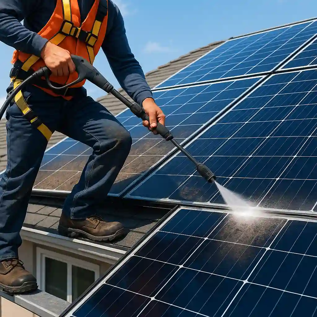 Ensure Home Solar Panel Efficiency with Safe Power Washing