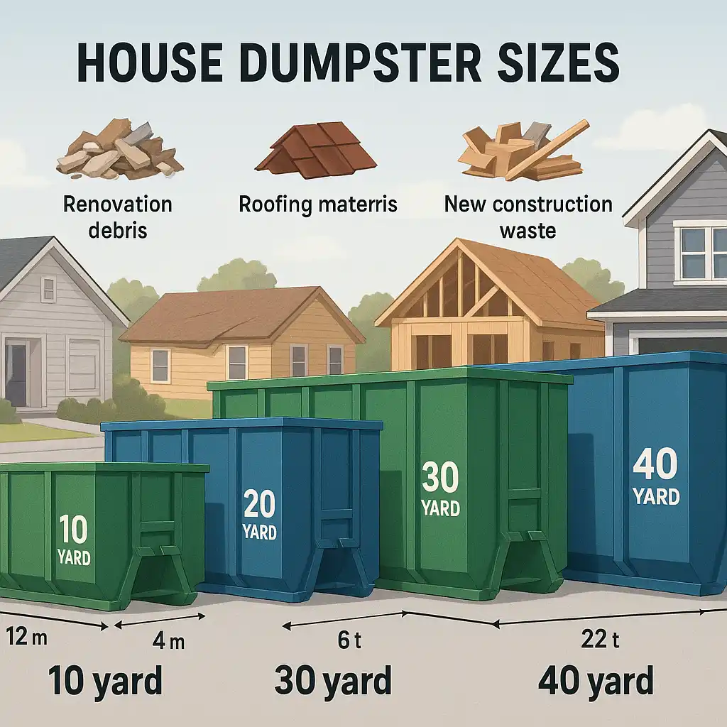 House Dumpster Sizes Decoded (10–40 yd): Renovation, Roofing & New ...